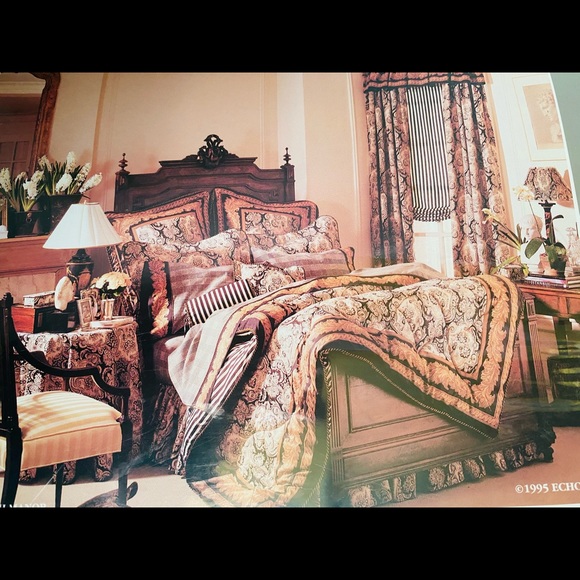 Echo | Bedding | Revman Flat Sheet Herringbone Pattern Vintage New ...